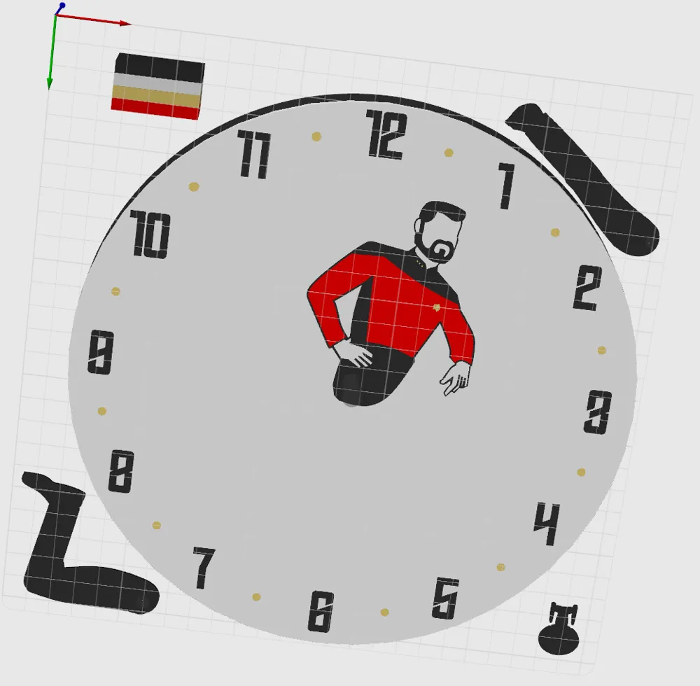 Star Trek Riker Pose Clock. by JonoPorter MakerWorld: Download Free 3D ...
