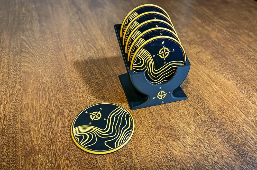 Adventure Topo Coaster Set - Free 3D Print Model - MakerWorld