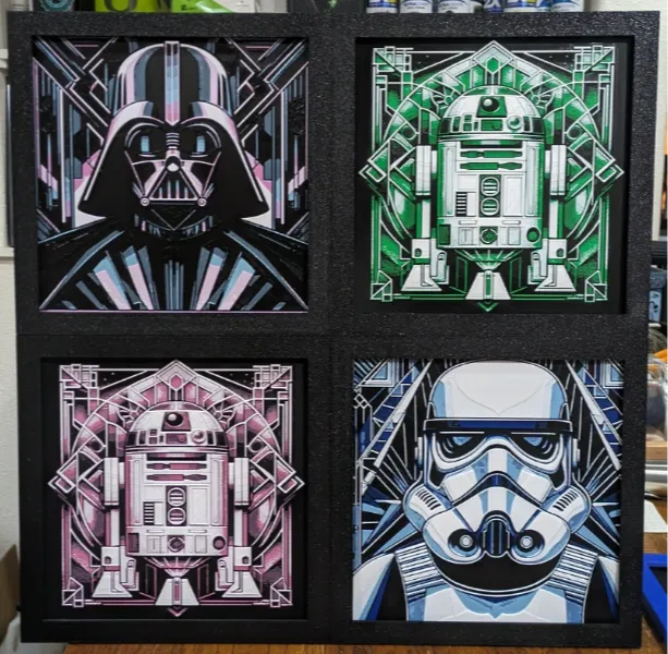 100mm Hueforge Interlocking Frames: No glue by mikelb0013 - MakerWorld