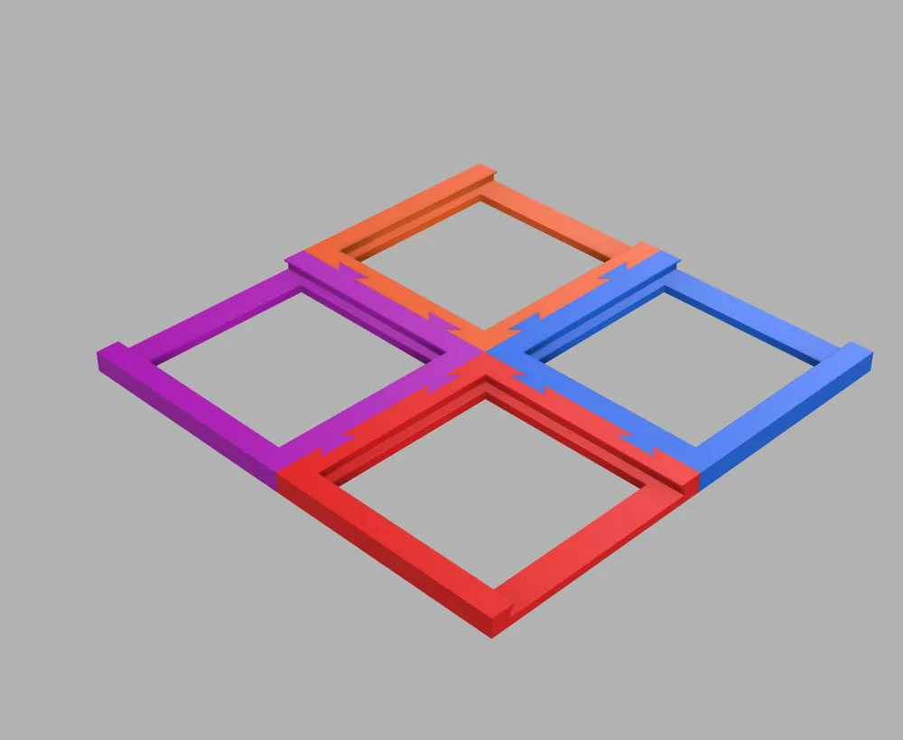 100mm Hueforge Interlocking Frames: No glue by mikelb0013 - MakerWorld