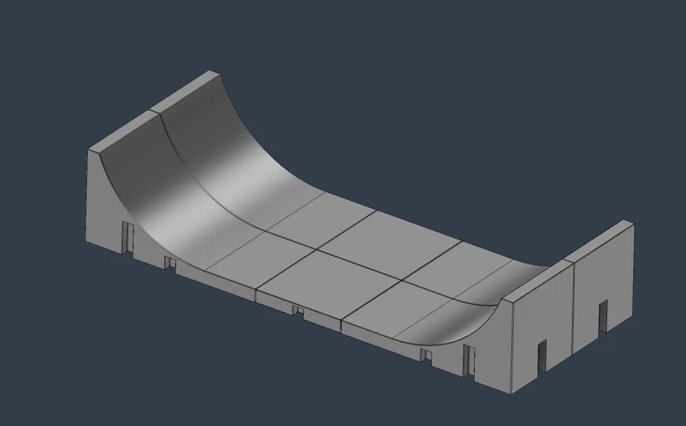 Fingerboard Half Pipe / Mini Ramp - Modular - Free 3D Print Model ...