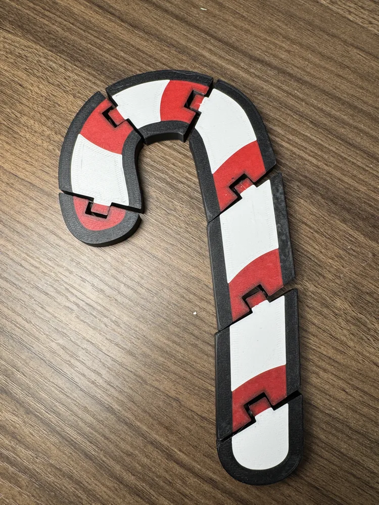 Christmas Flexi Candy Cane Fidget Toy - Free 3D Print Model - MakerWorld