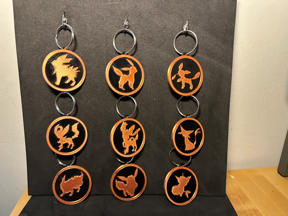 Eeveelutions Keychain Charms - set of all 9 by WhimsyWanderDesign ...