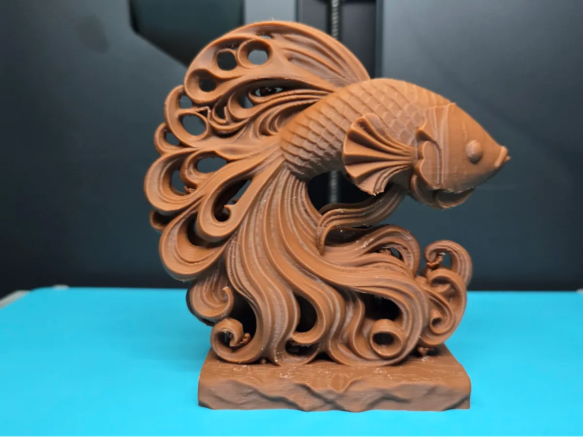Wooden fish sculpture - Free 3D Print Model - MakerWorld