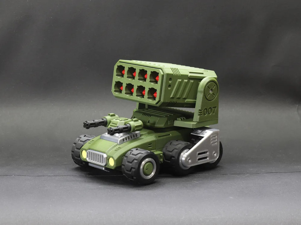 6x6 Wheeled Mech Rocket Launcher (movable turret, no hardware required ...