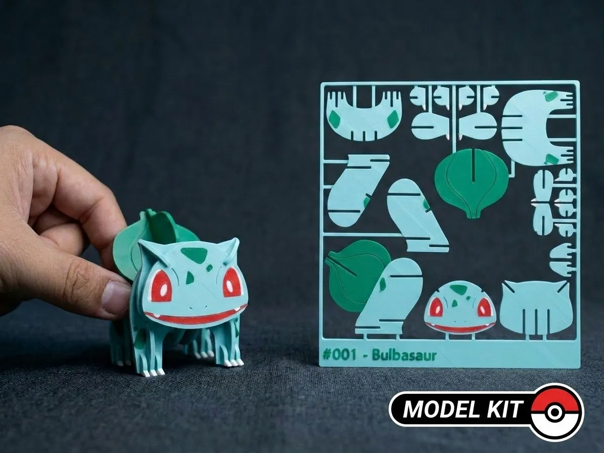 Pokemon #001 - Bulbasaur kit card - Free 3D Print Model - MakerWorld