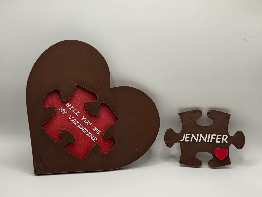 Customizable Valentine's day heart puzzle - Free 3D Print Model ...