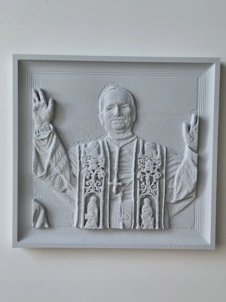 Pope Leo XIV relief sculpture by user_2794472921MakerWorld: Download ...