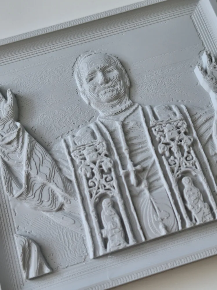 Pope Leo XIV relief sculpture by user_2794472921MakerWorld: Download ...