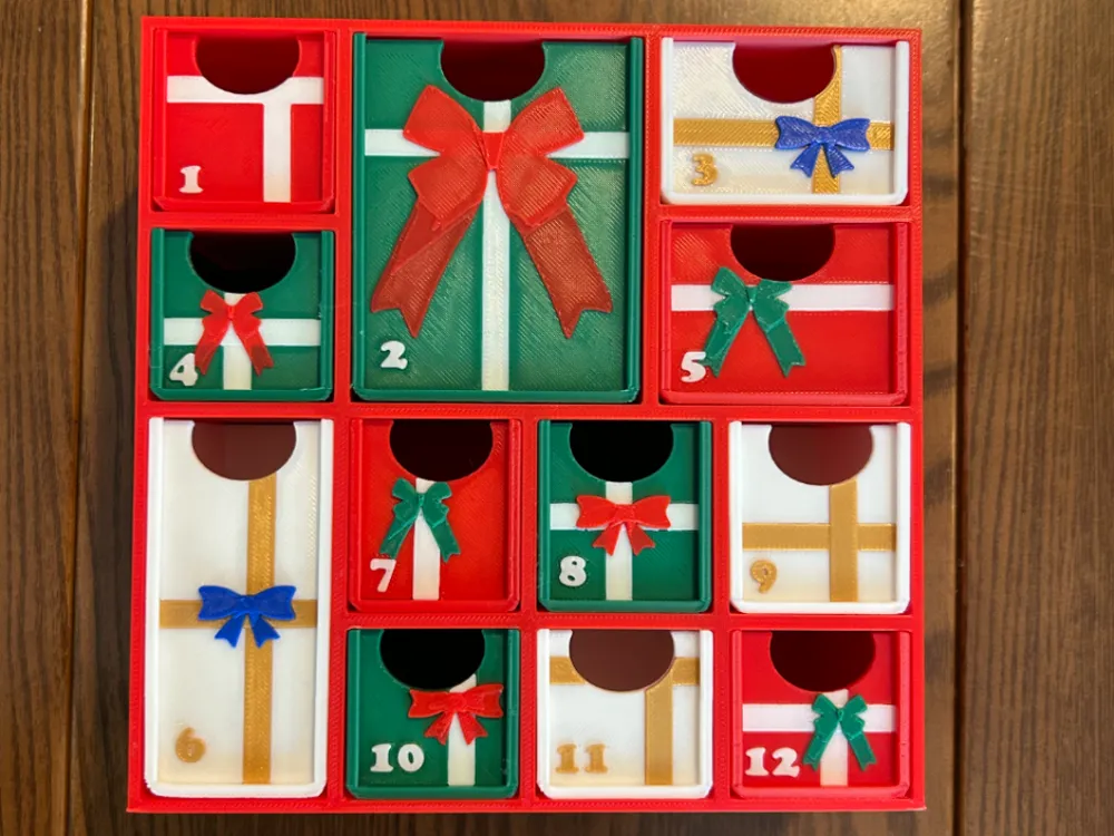 12 day advent calendar box - Free 3D Print Model - MakerWorld
