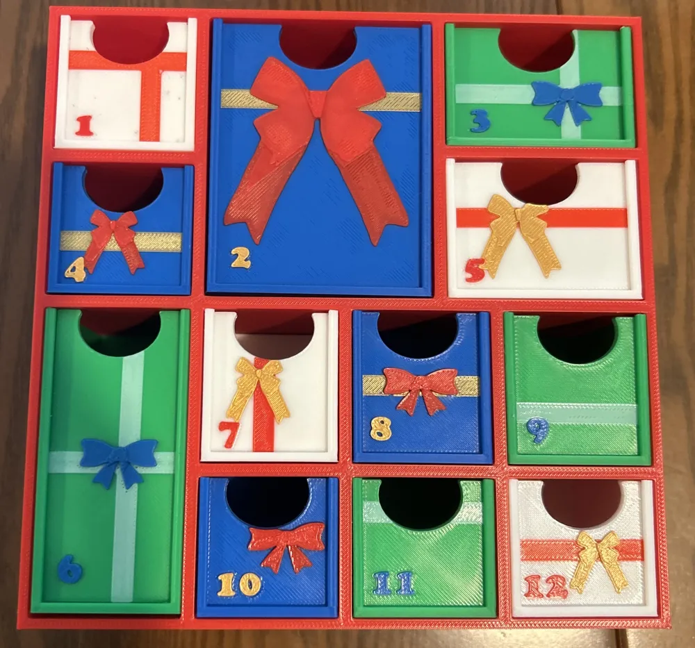 12 day advent calendar box - Free 3D Print Model - MakerWorld