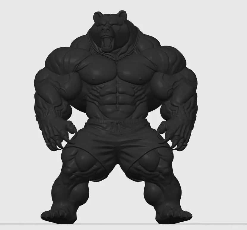 Muscular Bear - Free 3D Print Model - MakerWorld