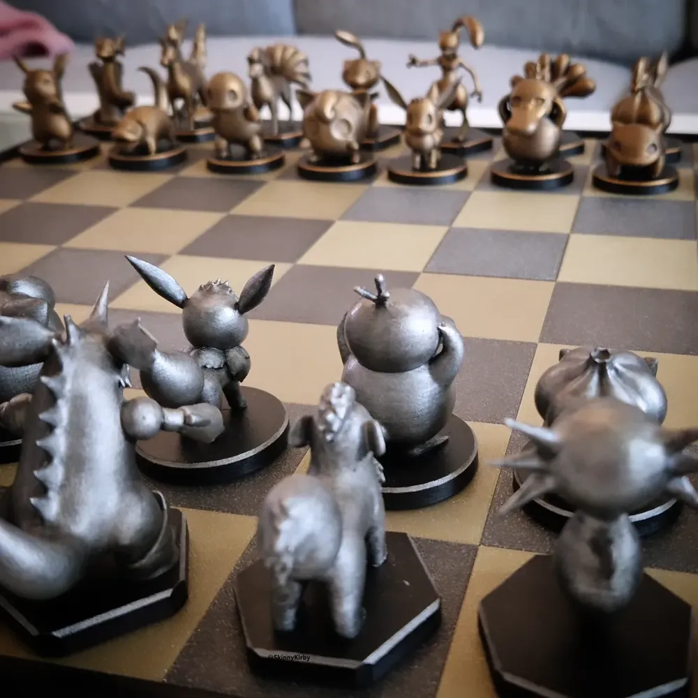 Pokemon Chess Set - remix high poly Remixed by SkinnyKirby MakerWorld ...