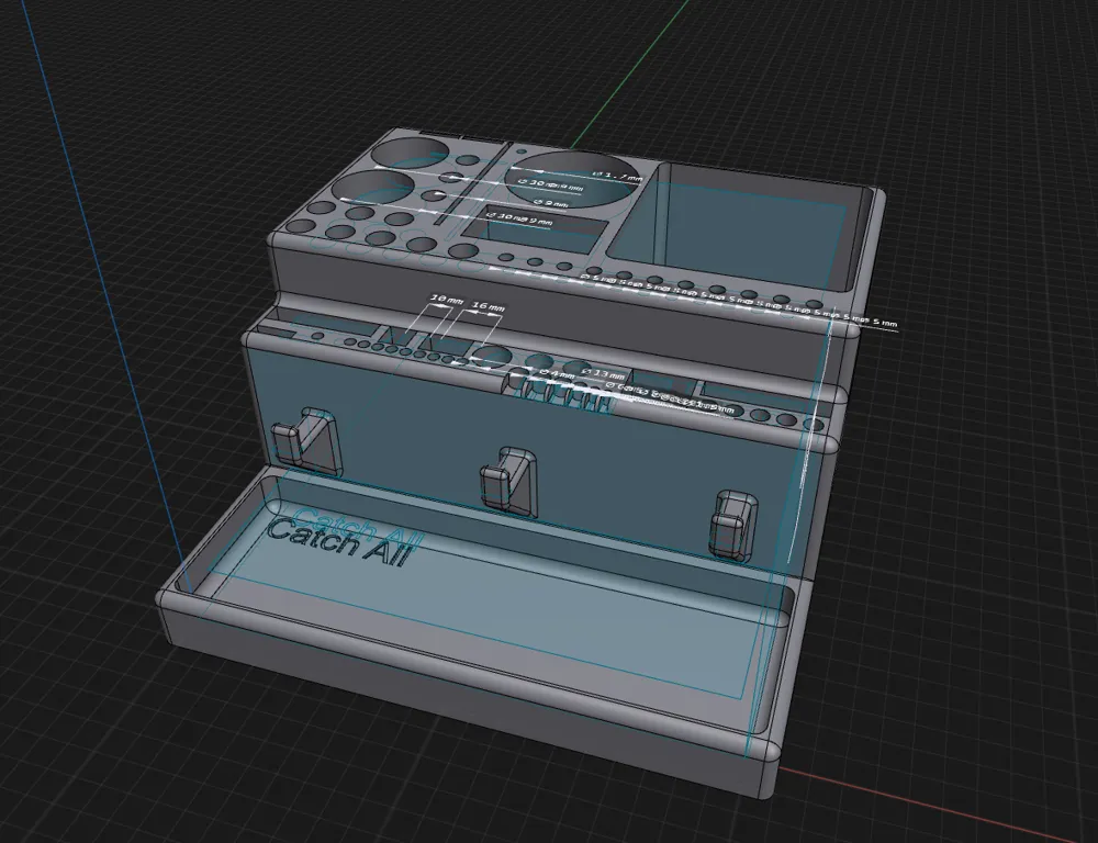 Catch All Desk Organizer with Caliper Hanger Remixed by ...