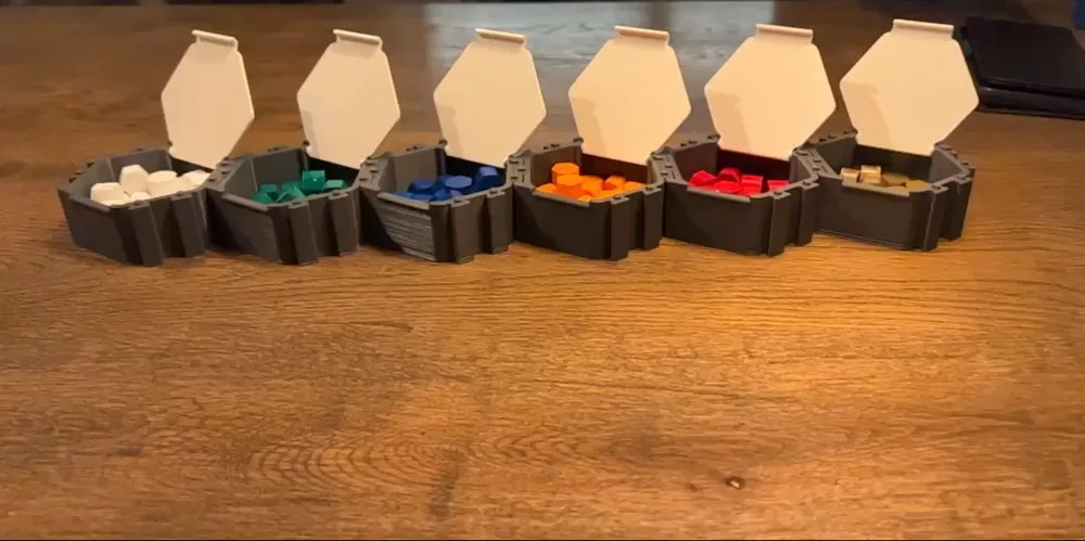 Expandable Hexagonal Container with Lid by Tim Kamphuis - MakerWorld
