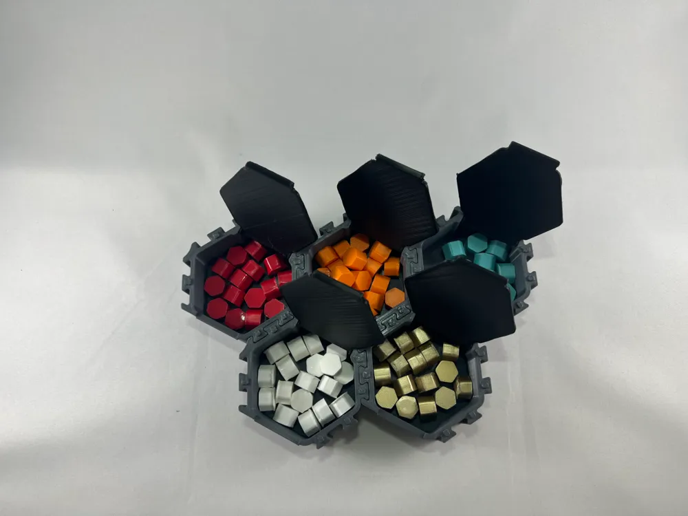 Expandable Hexagonal Container with Lid by Tim Kamphuis - MakerWorld