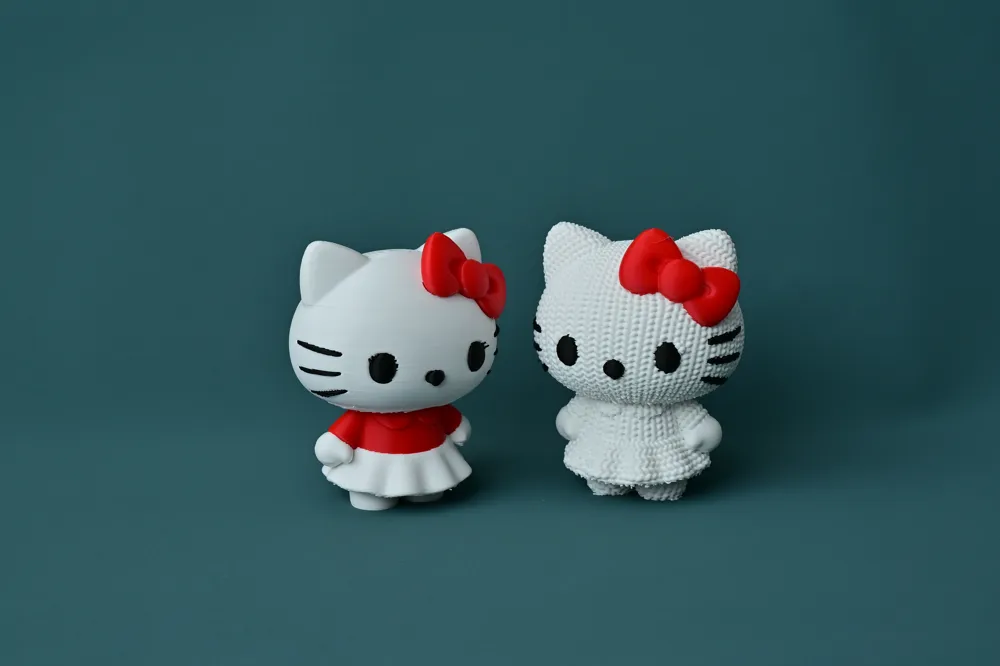 Knitted Hello Kitty (Smooth + Knitted Texture) - Free 3D Print Model ...