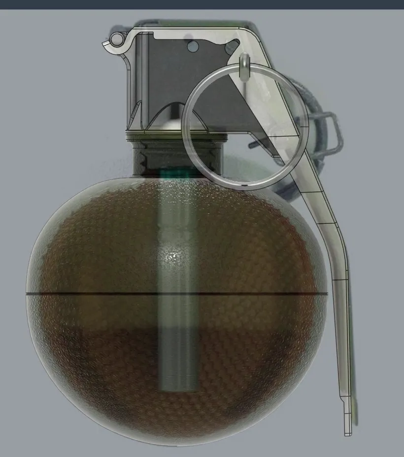 M67 Hand Grenade Hardware-Free Fully 3D Printed Operable Model by user_324473446 MakerWorld ...