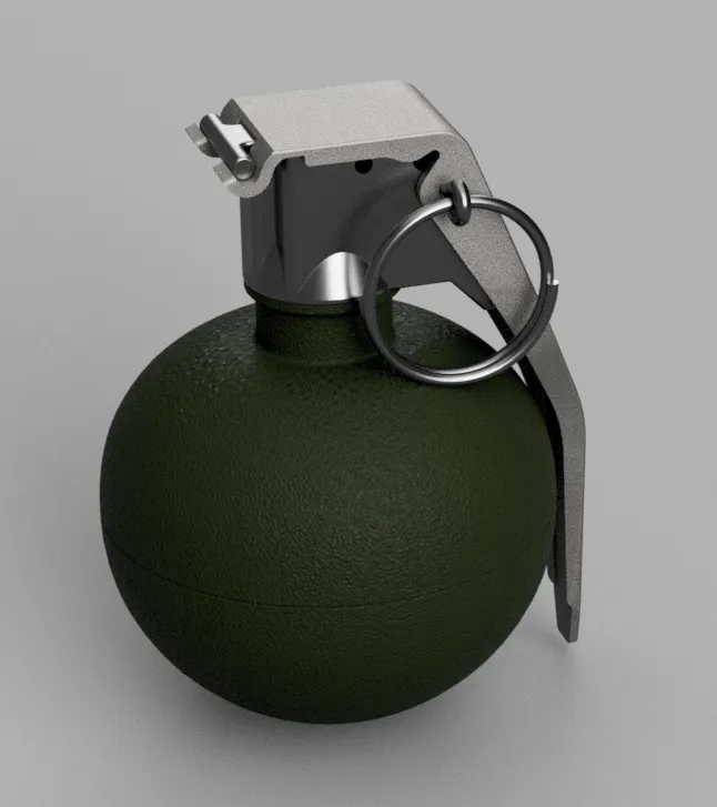 M67 Hand Grenade Hardware-Free Fully 3D Printed Operable Model by user ...