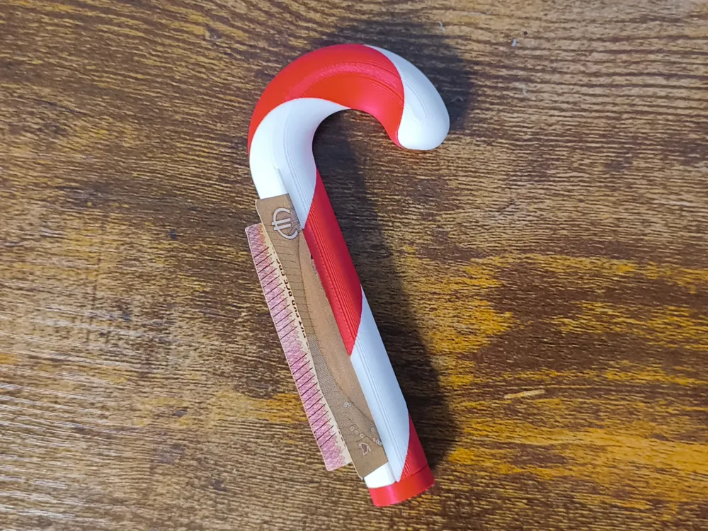 Candy cane with money slot - Free 3D Print Model - MakerWorld