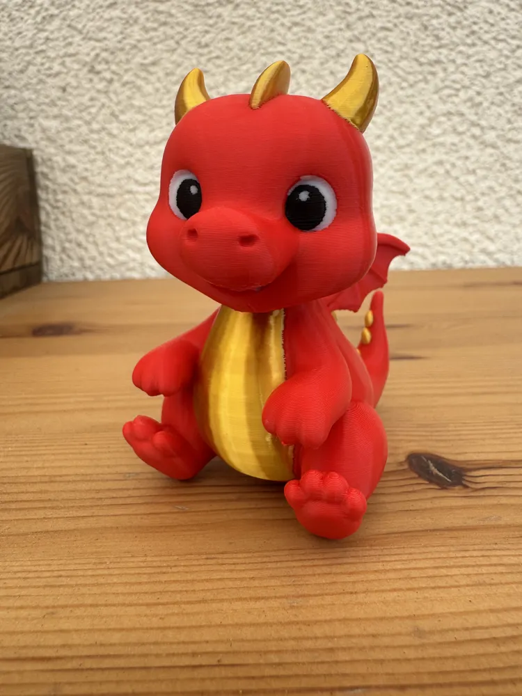 Adorable little baby dragon sitting by 3DManiac MakerWorld: Download ...