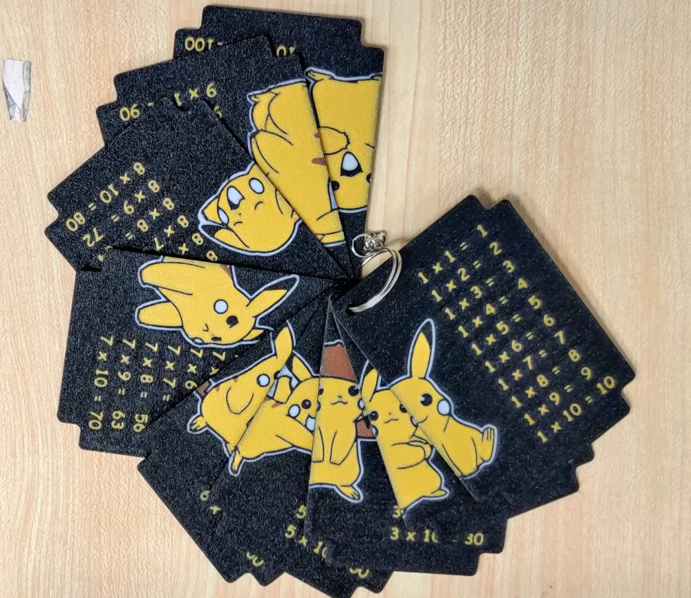 Multiplication Table Flash Cards - Pikachu by Boxsi4e - MakerWorld