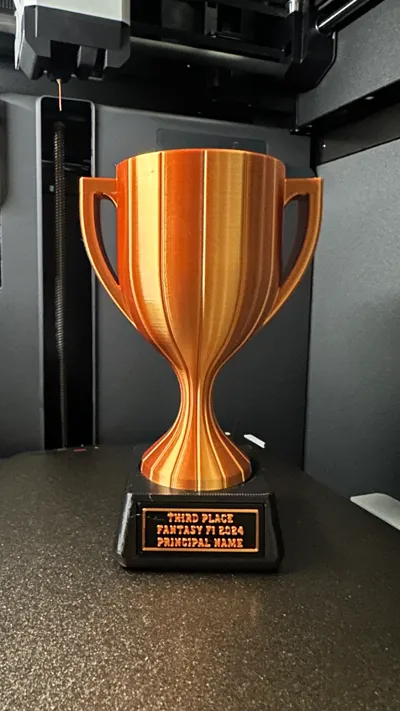 Customizable trophy base with name plate Remixed by Noot Noot ...