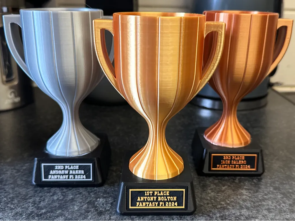 Customizable trophy base with name plate - Free 3D Print Model - MakerWorld