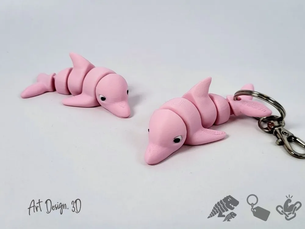 Articulated Pink Dolphin - Strong Joints - Free 3D Print Model - MakerWorld
