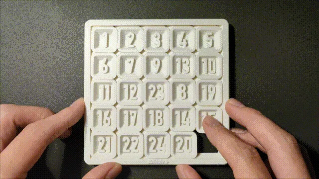 Number Sliding Puzzle - Brain Teaser Small Toy 5×5 Number Puzzle ...