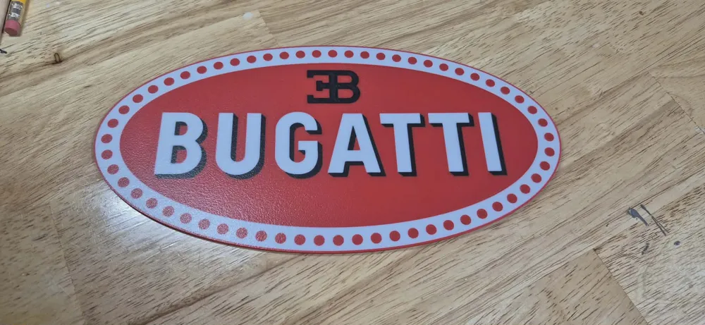 Bugatti Logo Wall Plaque - Free 3D Print Model - MakerWorld