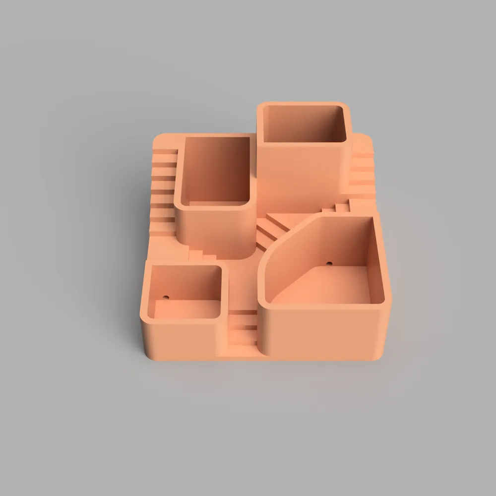 Architectural pots with stairs for small plants - Free 3D Print Model ...
