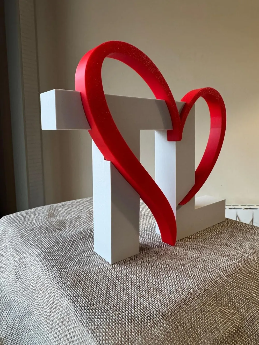 Parametric Initials with Heart – Romantic 3D Decor - Free 3D Print ...