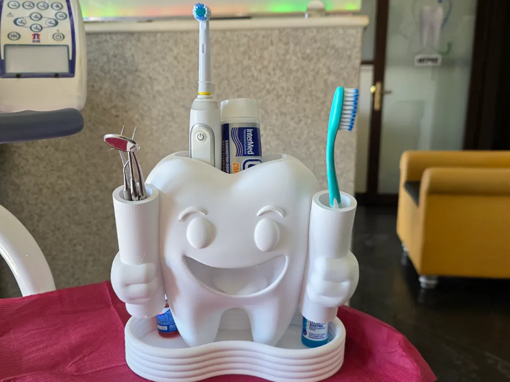 Happy Teeth Toothbrush toothpaste holder by kosvel MakerWorld: Download ...