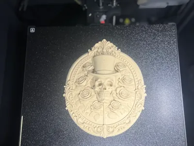 Gothic relief skull rose - Free 3D Print Model - MakerWorld