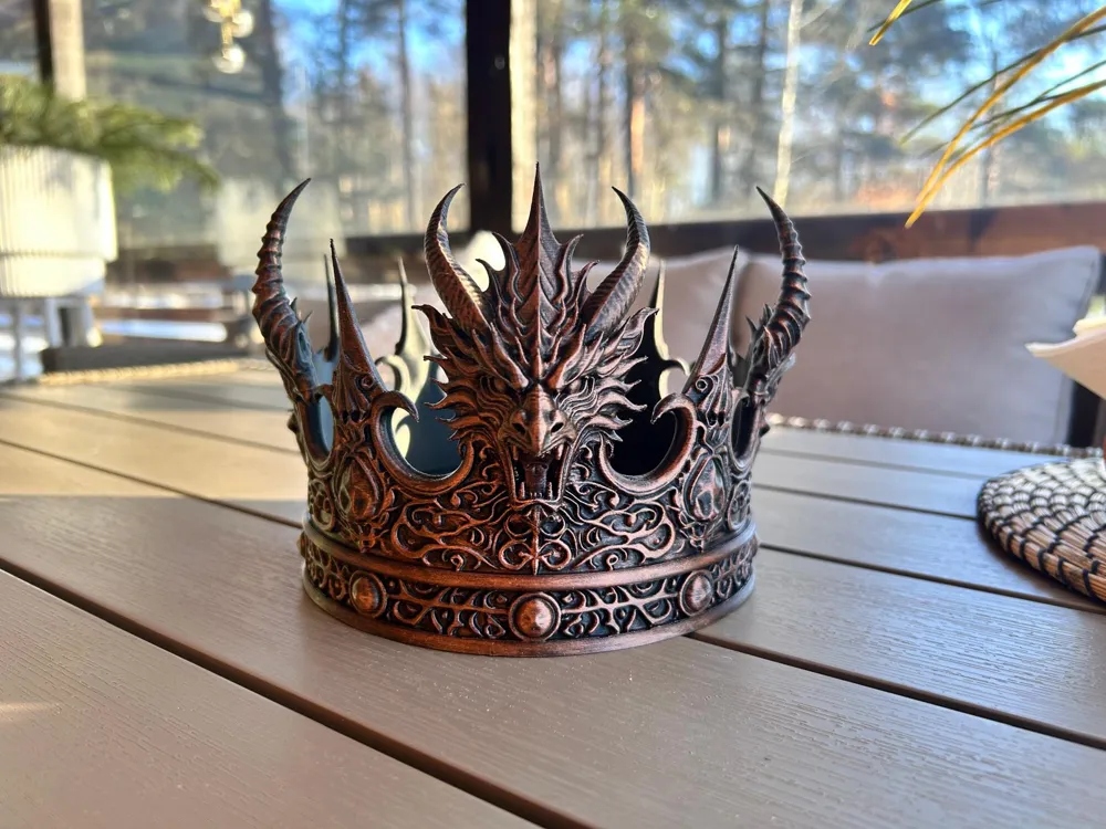 Dragon Sovereign's Royal Crown - Free 3D Print Model - MakerWorld