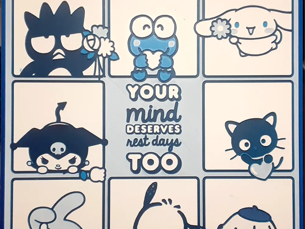 Sanrio Motivational Poster Hueforge Hello Kitty - Free 3D Print Model ...