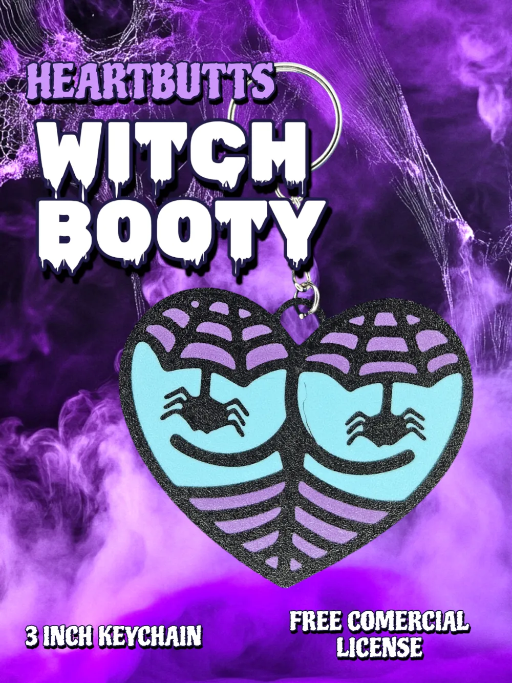 Heart Butt Witch Booty Halloween Keychain by NoProblem - MakerWorld
