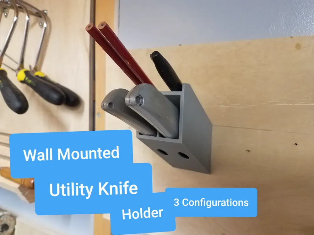 Utility Knife Holder - Wall Mounted by ShopTeacher - MakerWorld