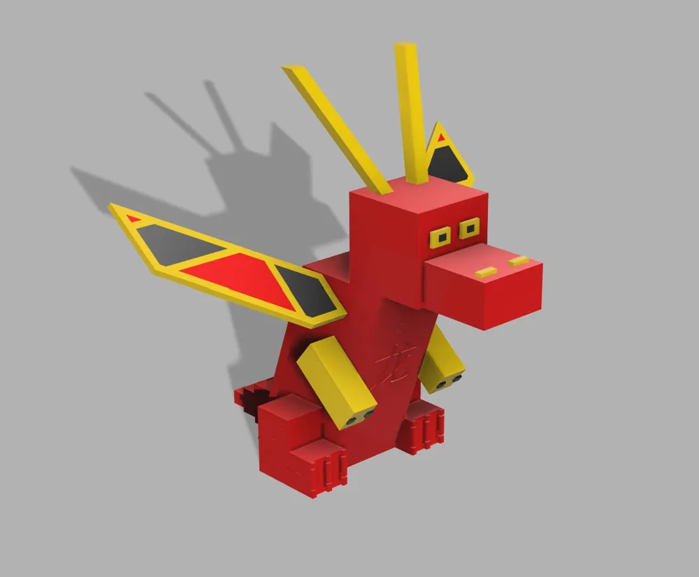 Minecraft Style Dragon Miniature by Ellipse - MakerWorld