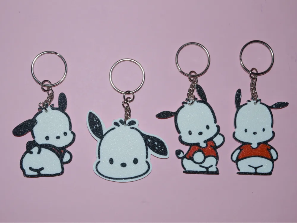 Pochacco keychain / +mood for magnets - Free 3D Print Model - MakerWorld