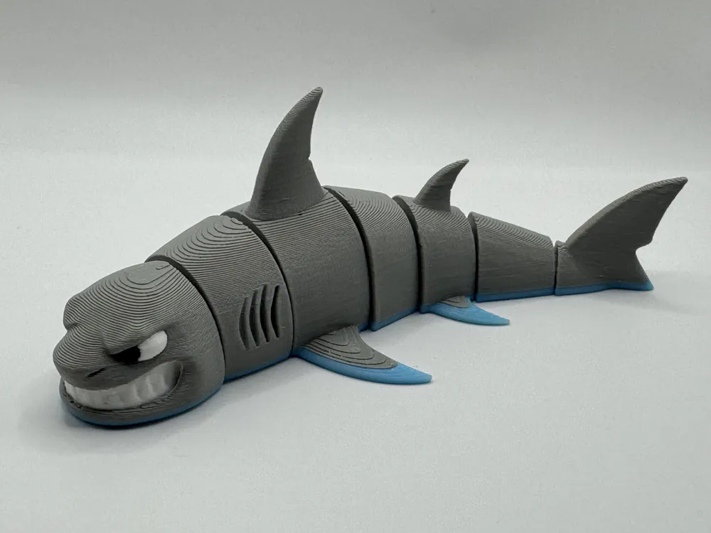 Riptide – Great White Shark Flexi (Articulated) - Free 3D Print Model - MakerWorld