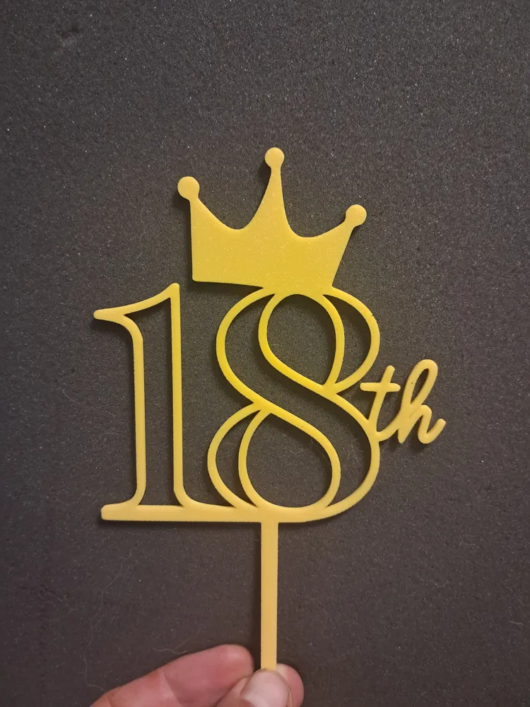 cake topper 18th birthday by SliQ MakerWorld: Download Free 3D Models
