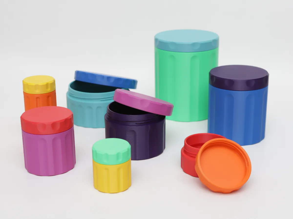 Round Container 02 - Grooves (Parametric) by Whity MakerWorld: Download ...