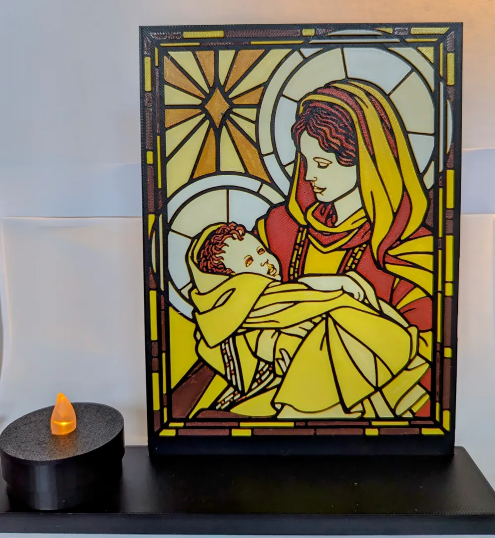 Christmas Stained Glass (HueForge) by ton - MakerWorld
