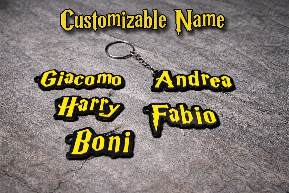 Harry Potter font Personalized Name Keychain - Free 3D Print Model ...