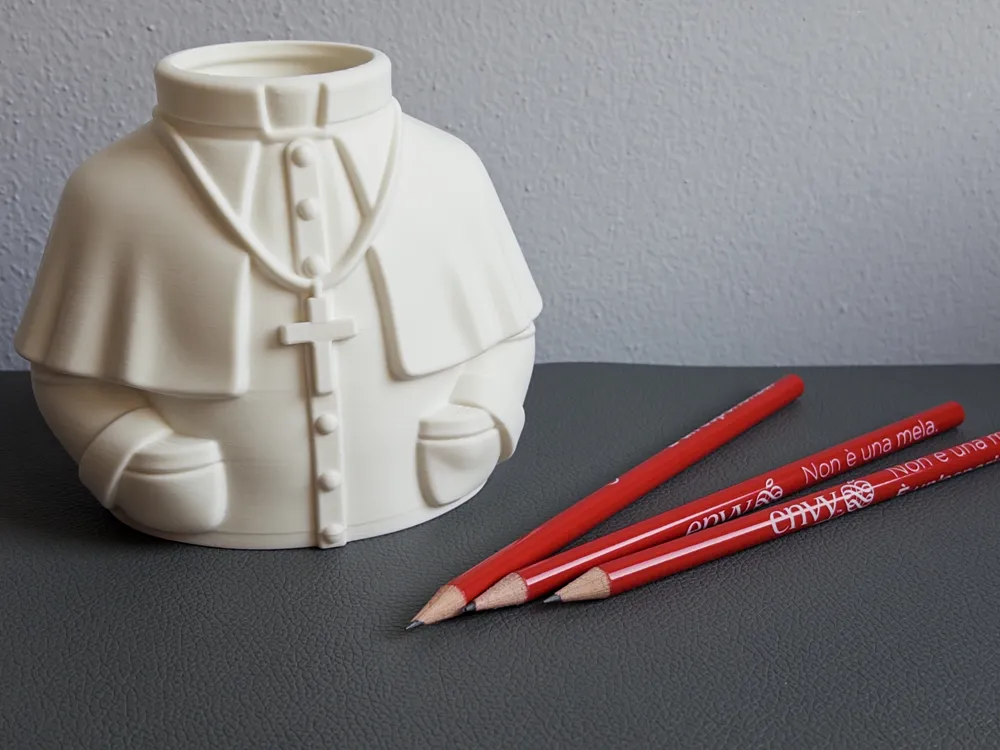Pope Robe Pen Holder Stylized Papal Desk Organizer - Free 3D Print ...