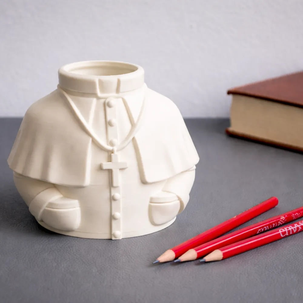 Pope Robe Pen Holder Stylized Papal Desk Organizer - Free 3D Print ...