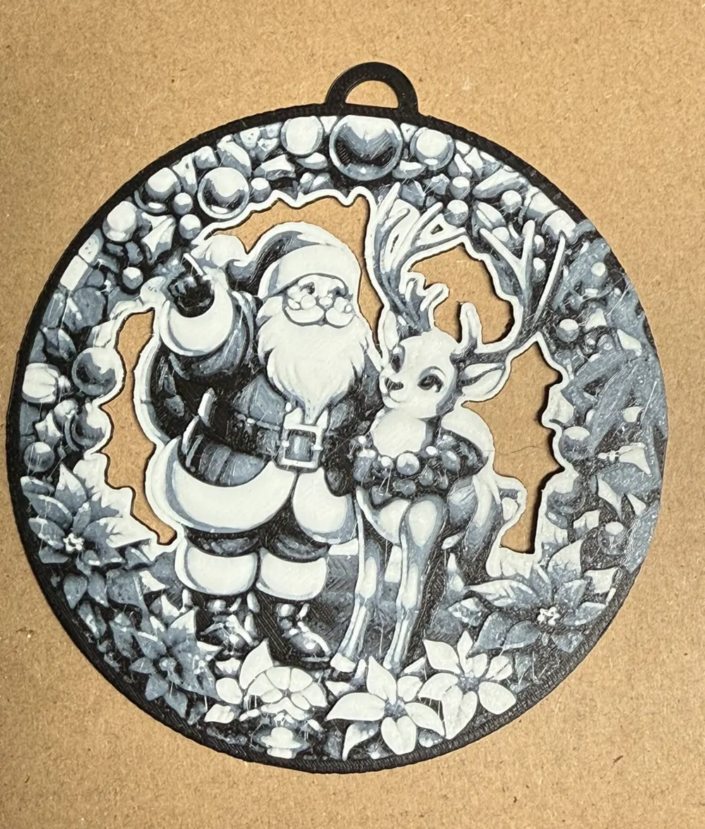 Snowball Santa Claus Hueforge by Mysstra hueforge 3Dart - MakerWorld