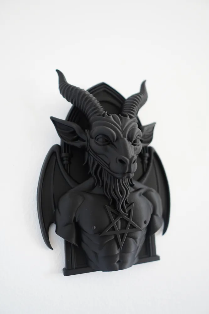 Baphomet Wall Plaque Gothic Home Decor Occult Art by Akshan_Designs MakerWorld: Download Free 3D ...